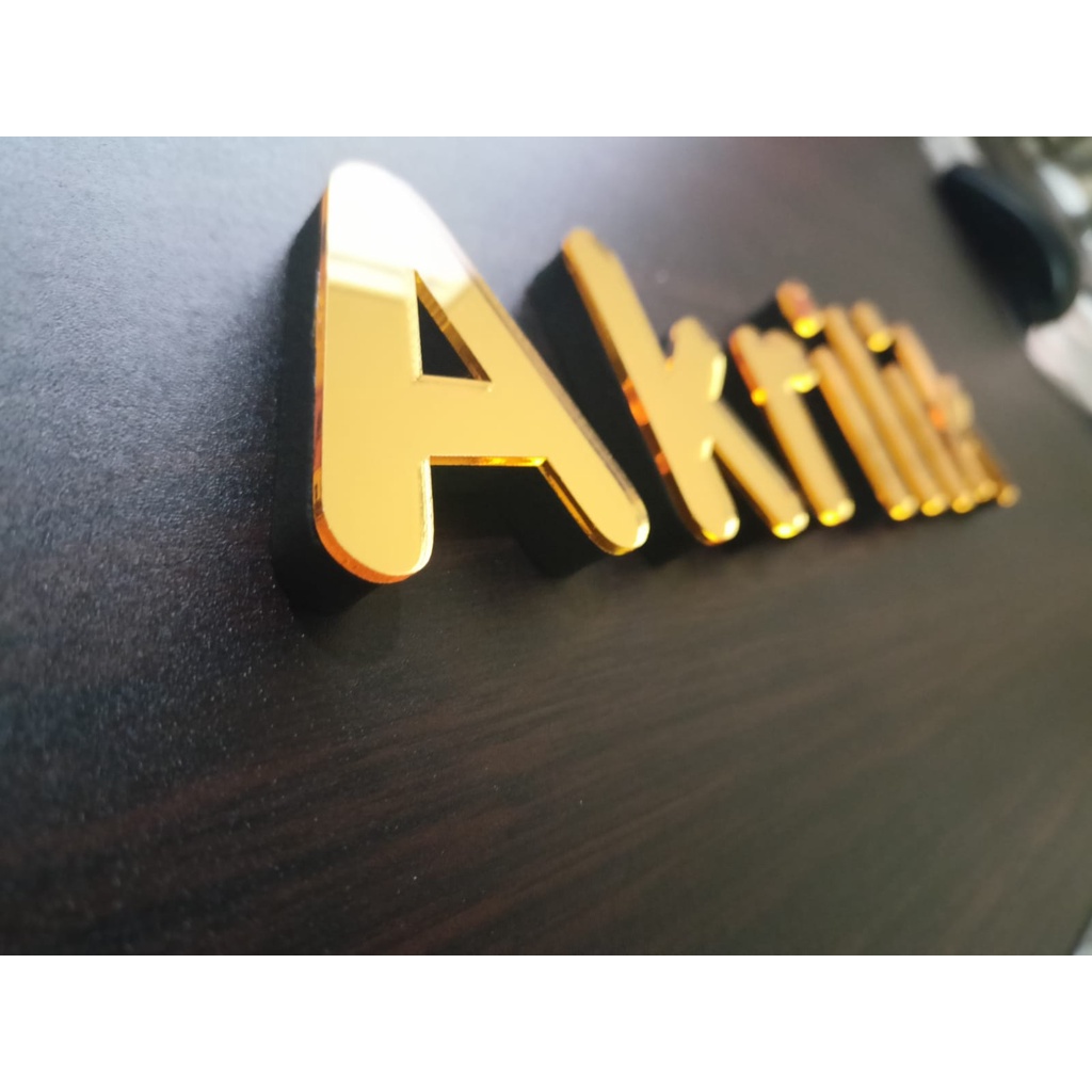 Jual HURUF TIMBUL AKRILIK SILVER / GOLD + SPON | Shopee Indonesia