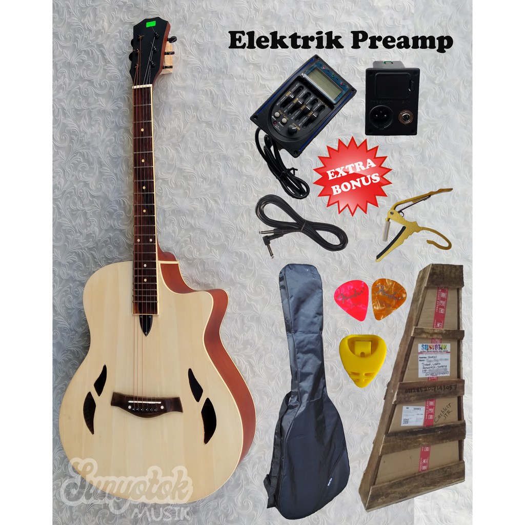 Jual Gitar Akustik Elektrik Model T5 | Shopee Indonesia