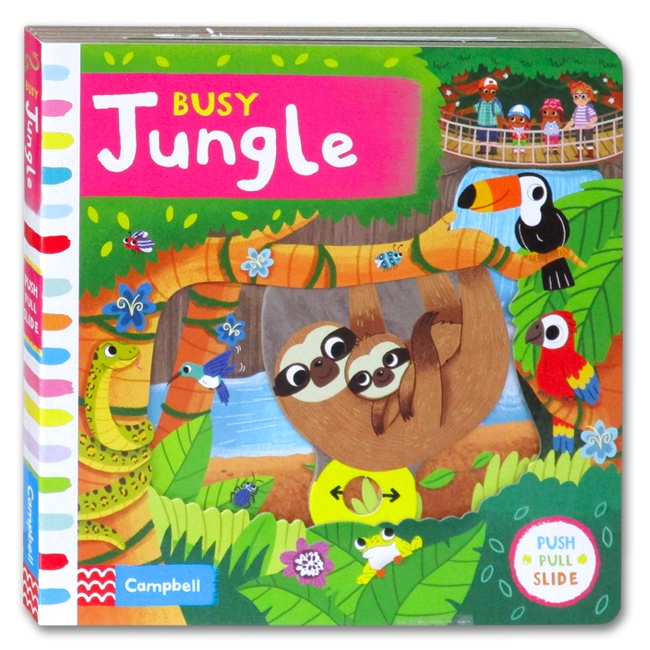 Jual Busy Jungle - Push Pull Slide Board Book | Shopee Indonesia