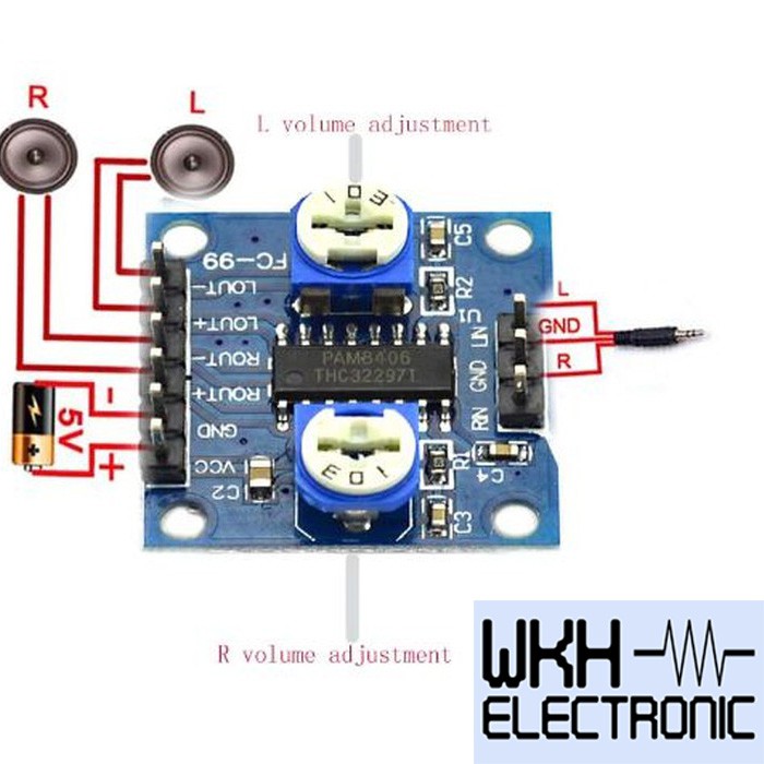 Jual PAM8406 2x5W PAM 8406 2 x 5 Watt STEREO DIGITAL AMPLIFIER 5W Modul ...
