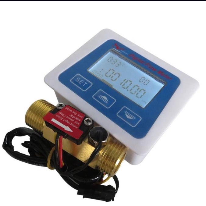 Jual Digital Flow Meter Control Display With Water Sensor 3/4 Inch Lcd ...