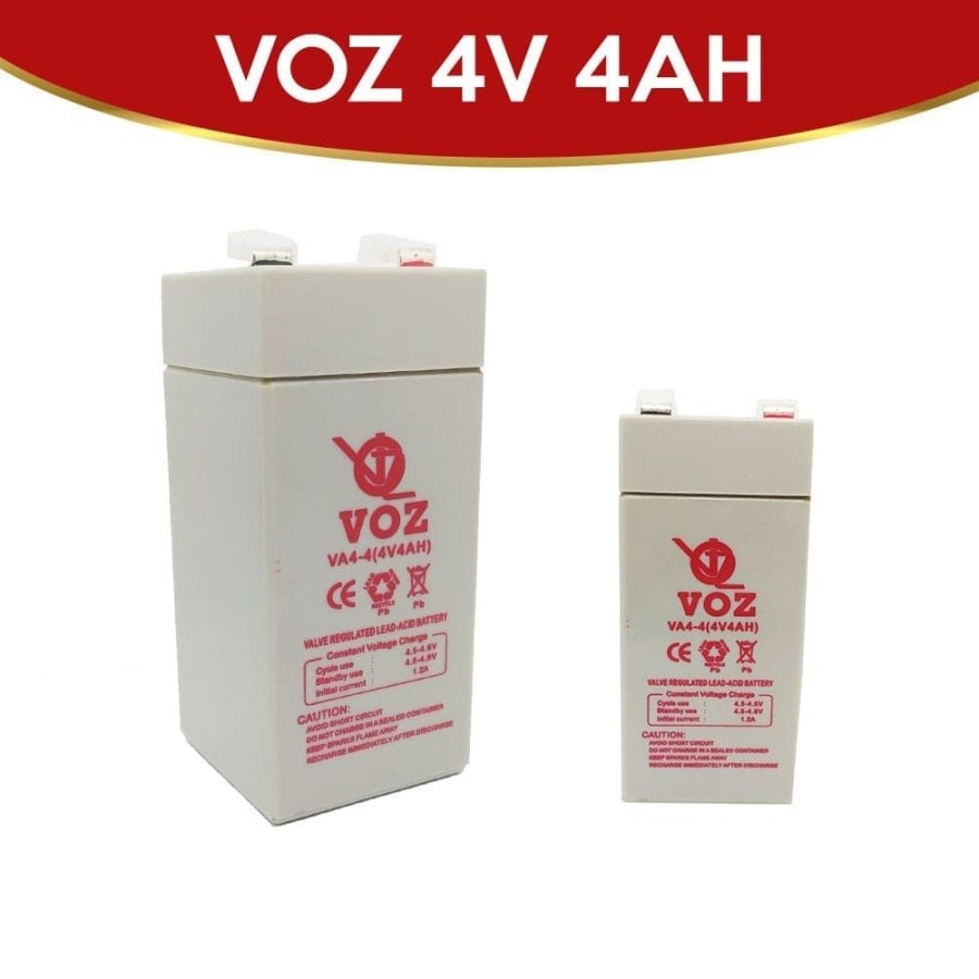 Jual SINTE Baterai Aki VOZ 4V 4Ah Batre Timbangan Buah Digital Lampu 4V4AH Murah | Shopee Indonesia