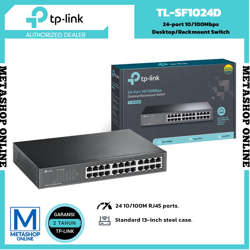 Jual TP-LINK TL-SF1024D 24-port 10/100Mbps Desktop Rackmount Switch ...
