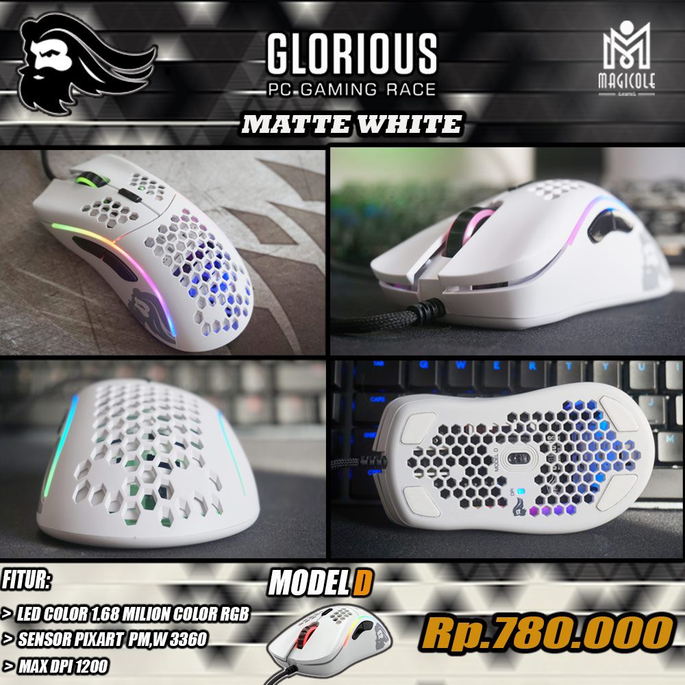 Jual Glorious Model D White matte RGB Gaming Mouse | Shopee Indonesia