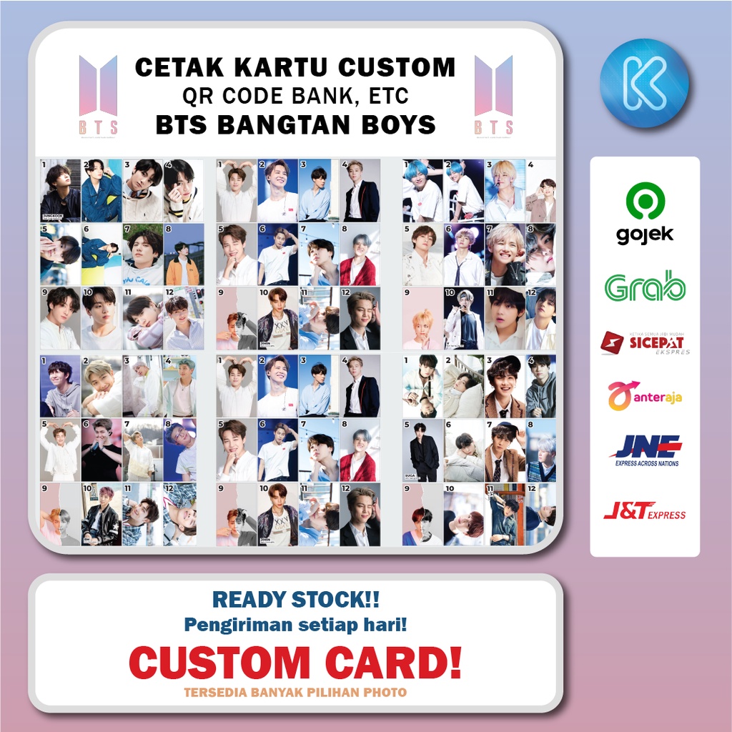 Jual Cetak Photo Card BTS Bangtan Boys QR Code Bank Direct Print di ...
