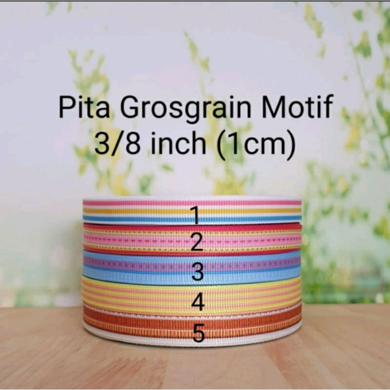 Jual Pita Grosgrain Motif 3/8 inch (1cm) Garis Salur | Shopee Indonesia