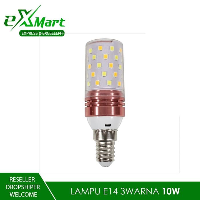 Jual LAMPU TABUNG LED E14 10 WATT 84 LED 3 WARNA / BOHLAM BULB 10W 3 IN ...