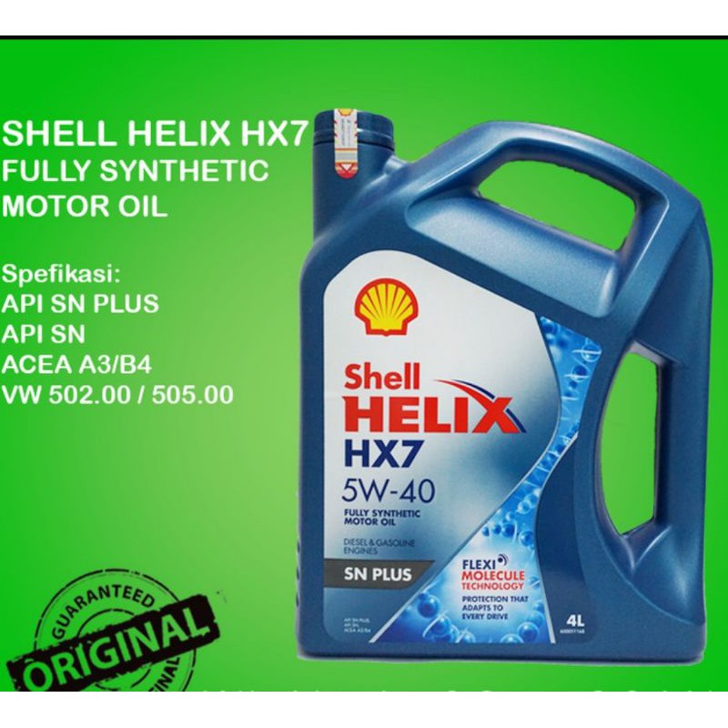 Jual Shell Helix HX7 5W-40 API SN Plus Galon 4 Liter Fully Synthetic ...