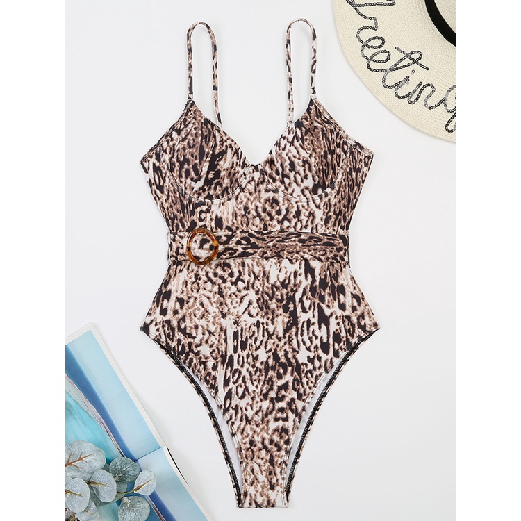 Jual 2022 New Sexy Leopard Print Swimwear Women One Piece Swimsuit
