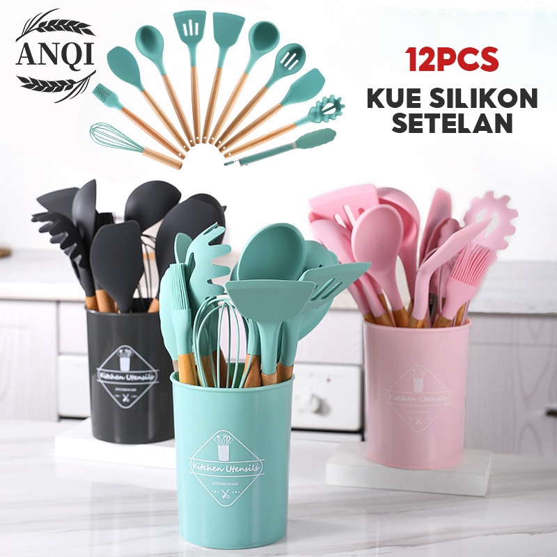 Jual Sutil silikon Spatula Silicone sodet Alat Masak set 12pcs / VS ...