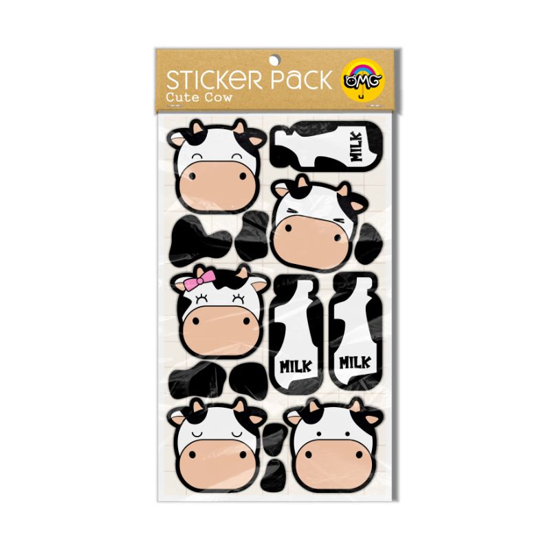 Jual Stiker Pack Corak Sapi | Paket Stiker isi 8 - 14pcs | Stiker ...