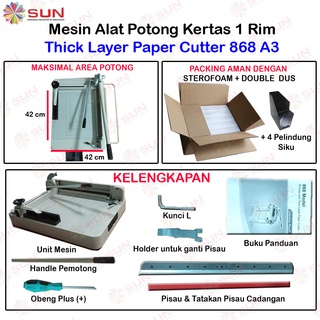 Jual Mesin Pemotong Kertas 1 rim A3 868 - Thick Layer Paper Cutter 868 ...