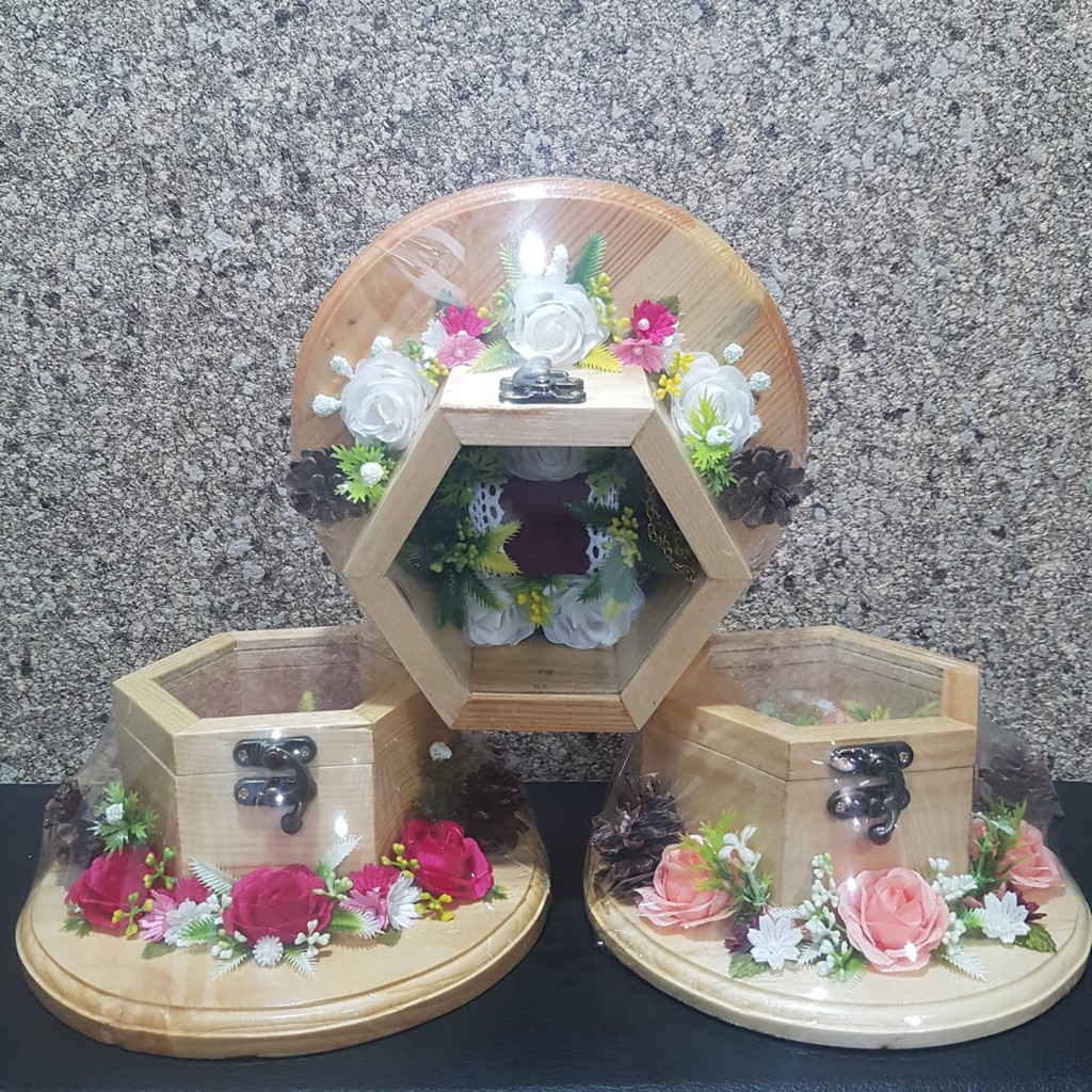 Jual Grosir Termurah 1 PCs Tempat Perhiasan Rastik rustic Kayu & Kaca ...