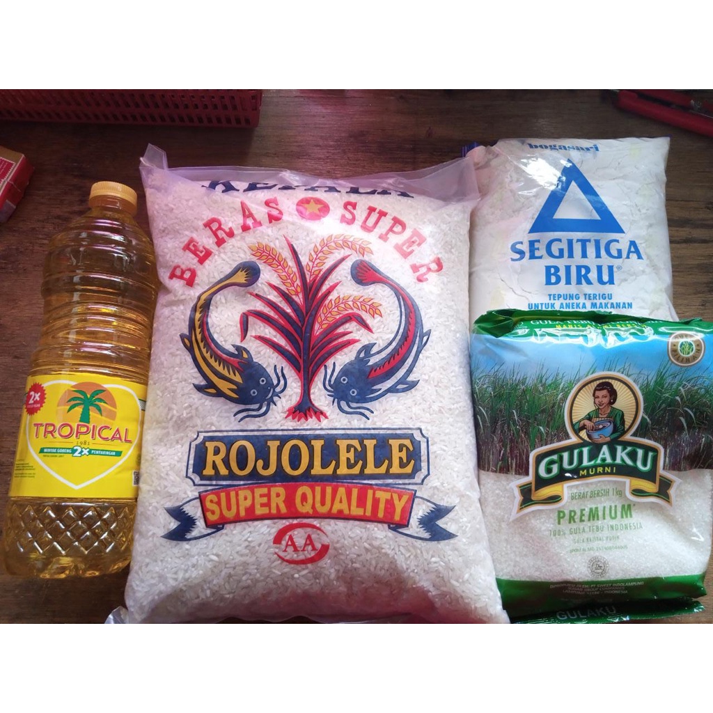 Jual Paket Sembako Beras, min, tepung, gula/ Paket komplit sembako ...