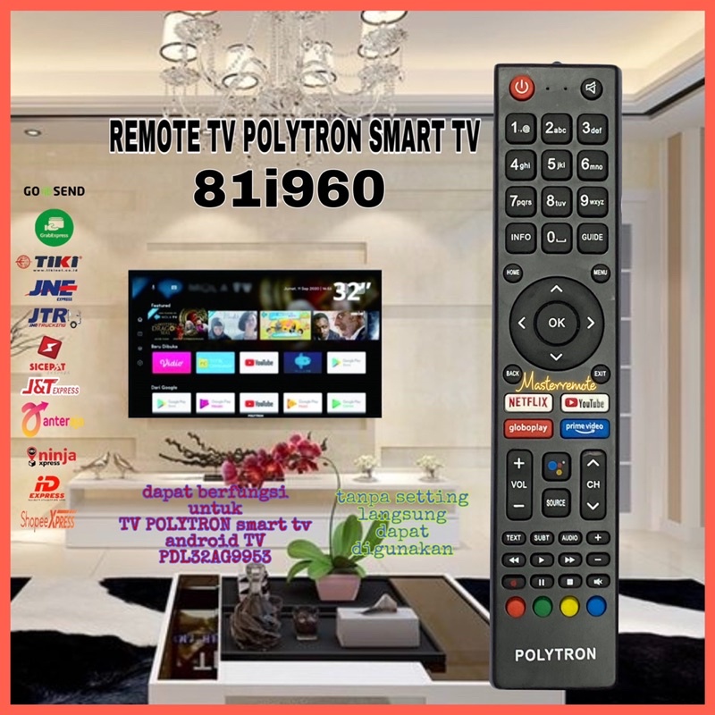 Jual REMOT REMOTE TV POLYTRON LED ANDROID SMART TV 81i960 (LAMA ...