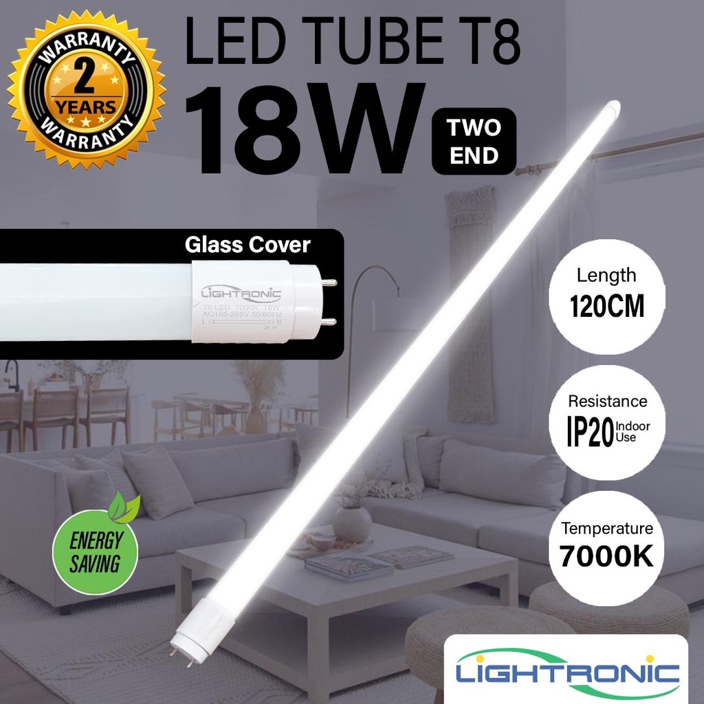 Jual LAMPU LED TUBE LIGHT TL T8 18W 18 WATT 120CM GLASS 6500K PUTIH LIGHTRONIC | Shopee Indonesia