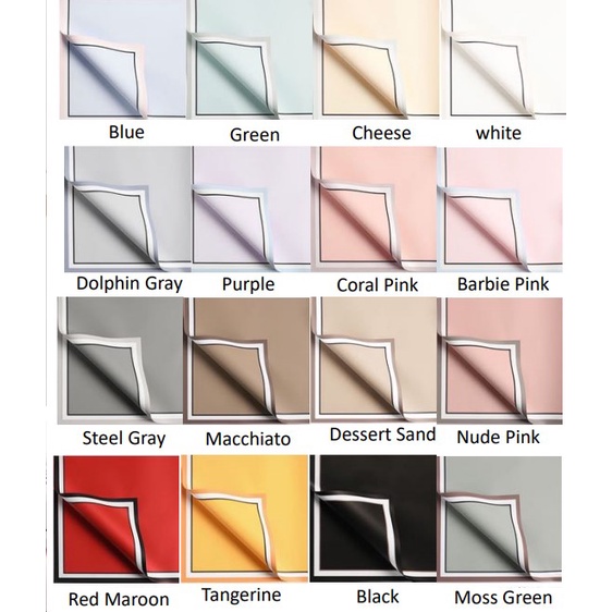 Jual (5lembar) Kertas Bunga Buket List/Frame Color Opp/Wrapping Paper ...