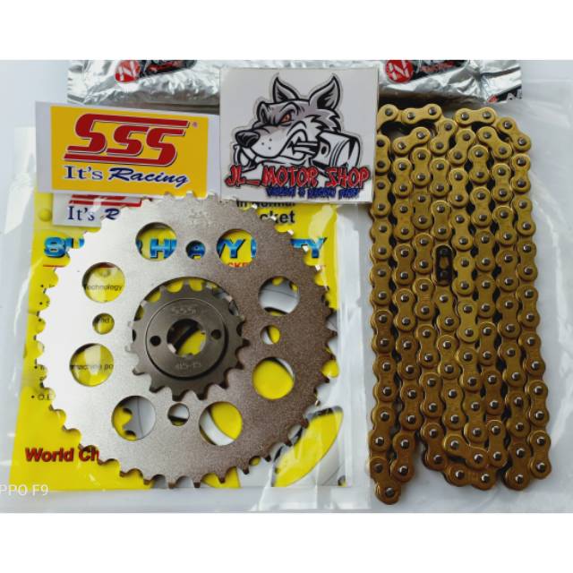 Jual Gear Set Gir Set Sss 415 428 KAZE dan Ninja R RR SS Pakai Tromol Kaze Rantai Gold Set ...
