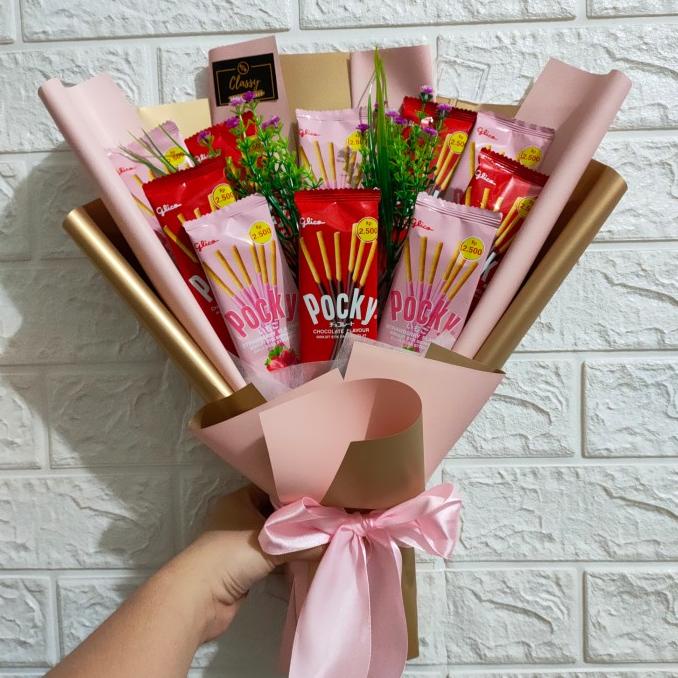 Jual Best Product!!! Snack Bouquet Pocky / Bucket Buket Bunga Gift ...