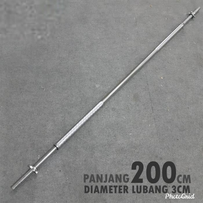 Jual STICK SOLID DUMBEL 200CM CHROME BAR STIK BARBEL PANJANG LURUS GYM ...