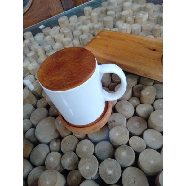 Jual TUTUP GELAS KAYU | TATAKAN GELAS I COASTER | Shopee Indonesia