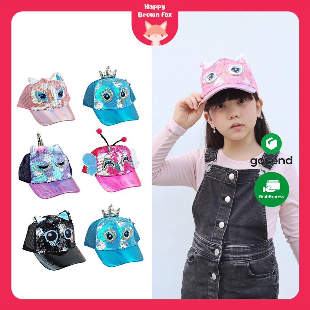 Jual TOPI ANAK PEREMPUAN TOPI ANAK CEWEK TOPI UNICORN SEQUIN STARFIVE ...