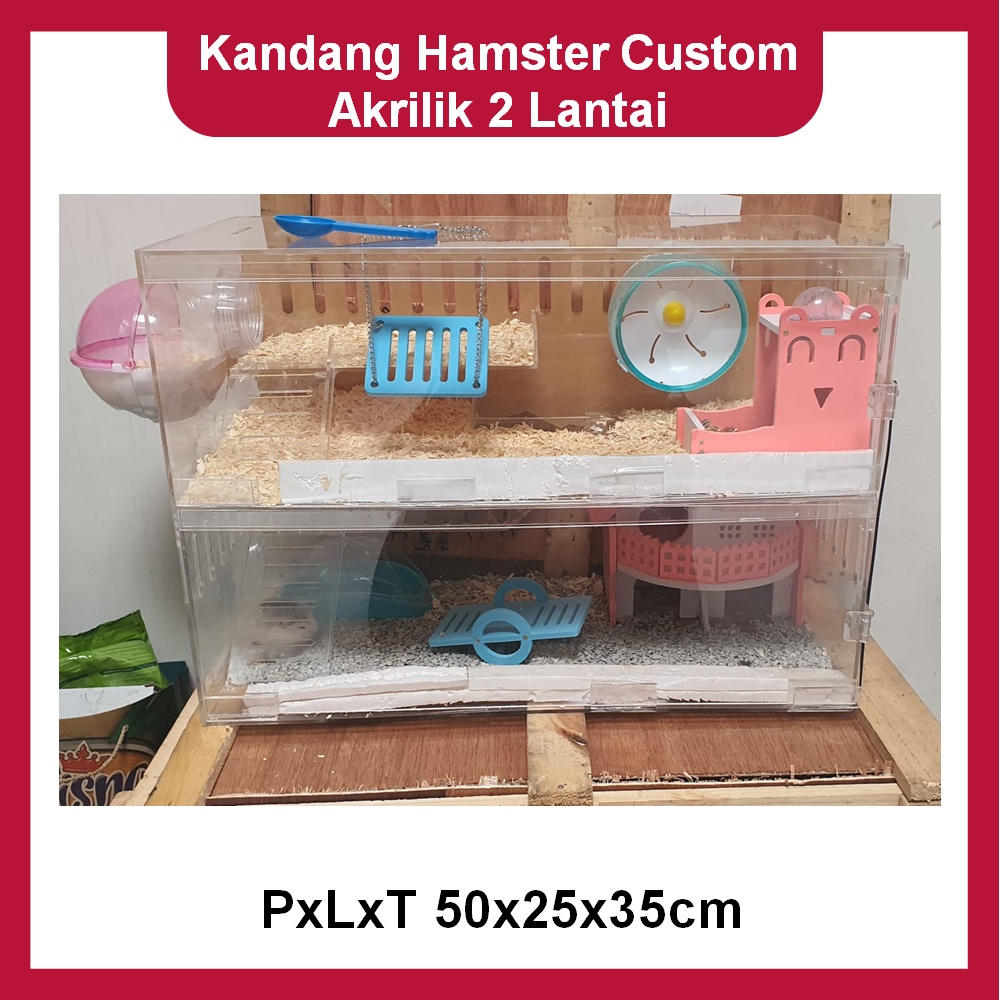 Jual Kandang Hamster 2 Tingkat PxLxT 50x25x35cm | Shopee Indonesia