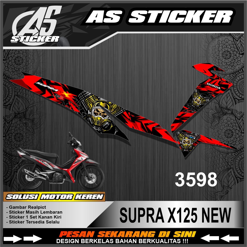 Jual 3598a STRIPING STICKER MOTOR HONDA SUPRA X 125 NEW SEMIFULL STIKER ...