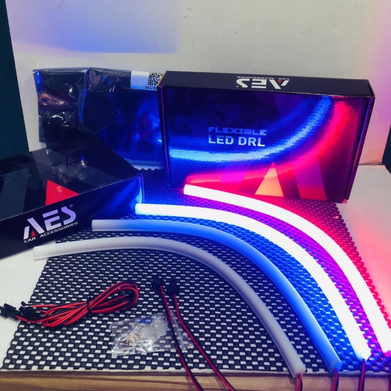 Jual LAMPU LED DRL AES ORIGINAL 1 MODE PUTIH MERAH BIRU ICE BLUE UNGU ...