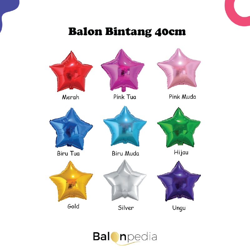 Jual Balon foil Star / balon foil star ukuran standard 40 cm | Shopee ...