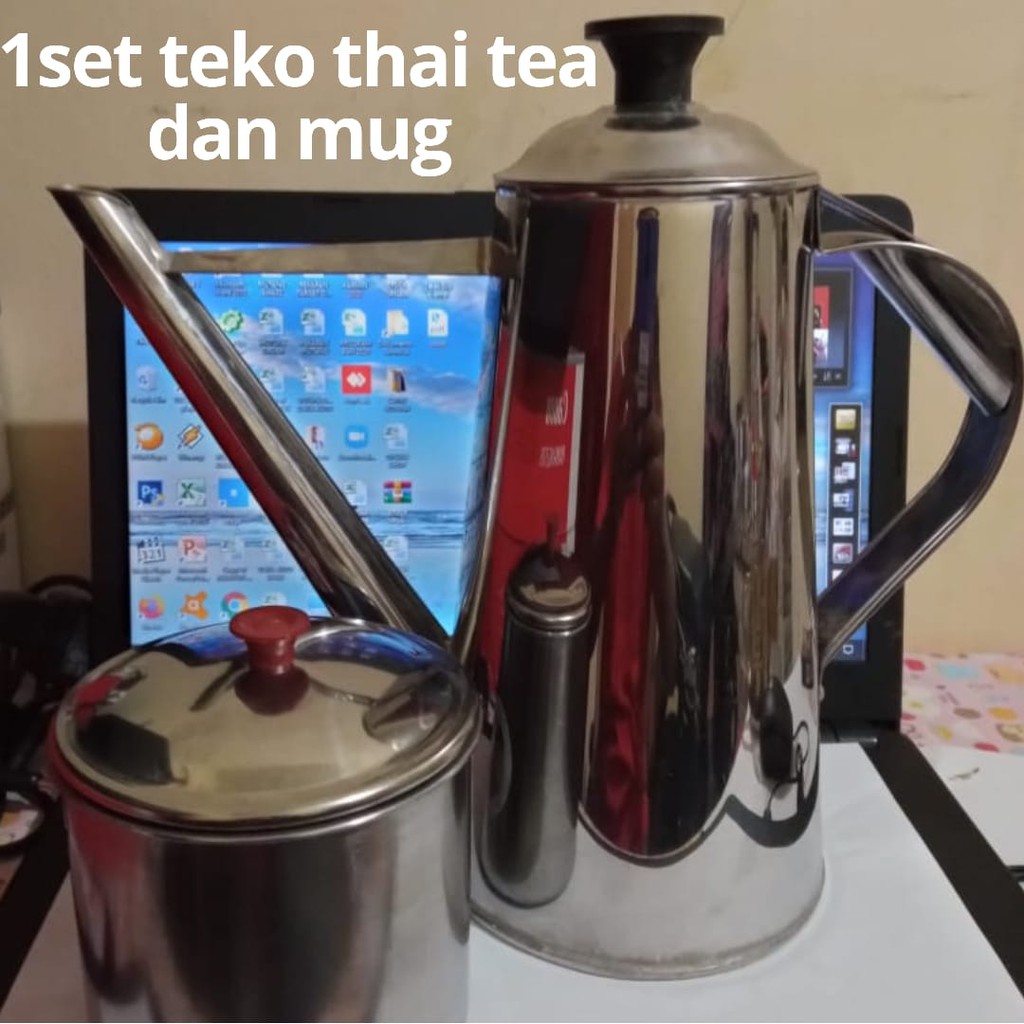 Jual TEKO THAI TEA/TEKO STAINLESS ANTI KARAR TEKO DAN MUG | Shopee ...