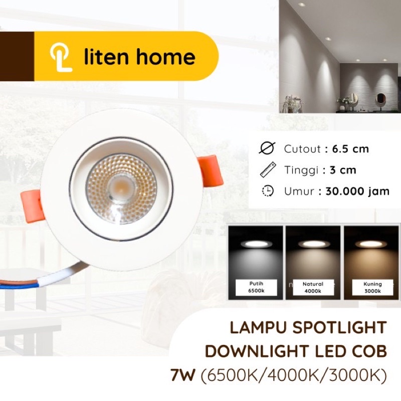 Jual Lampu Downlight / Lampu Spotlight LED Murah 7w 7 watt Warna Cahaya ...