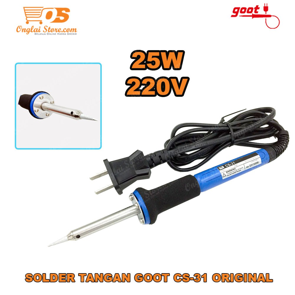 Jual Solder Tangan / Solder Listrik GOOT CS-31 25W Soldering Iron Tip ...