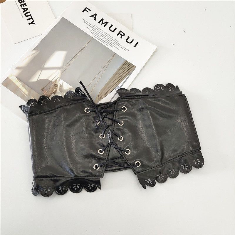 Jual VENDI - Belt Wanita Girdle Black Karet Waist Wide Korea Sabuk ...