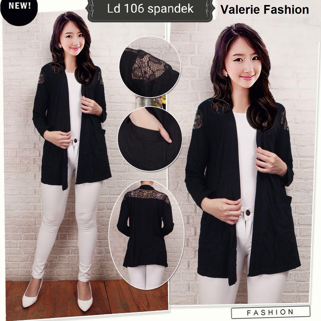 Jual Paling Laku Cardigan Outer brukat Elegan 341 (khusus warna hitam ...