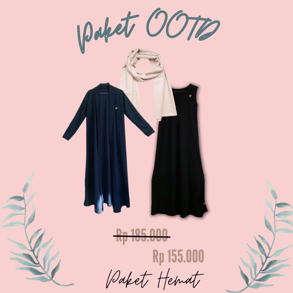 Jual PAKET OOTD ( INNER DRESS + LONG OUTER ) | Shopee Indonesia