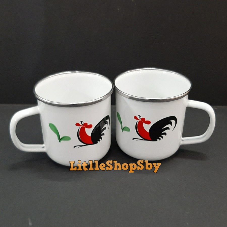 Jual Gelas enamel 9cm / Mug Enamel 9cm ayam jago | Shopee Indonesia