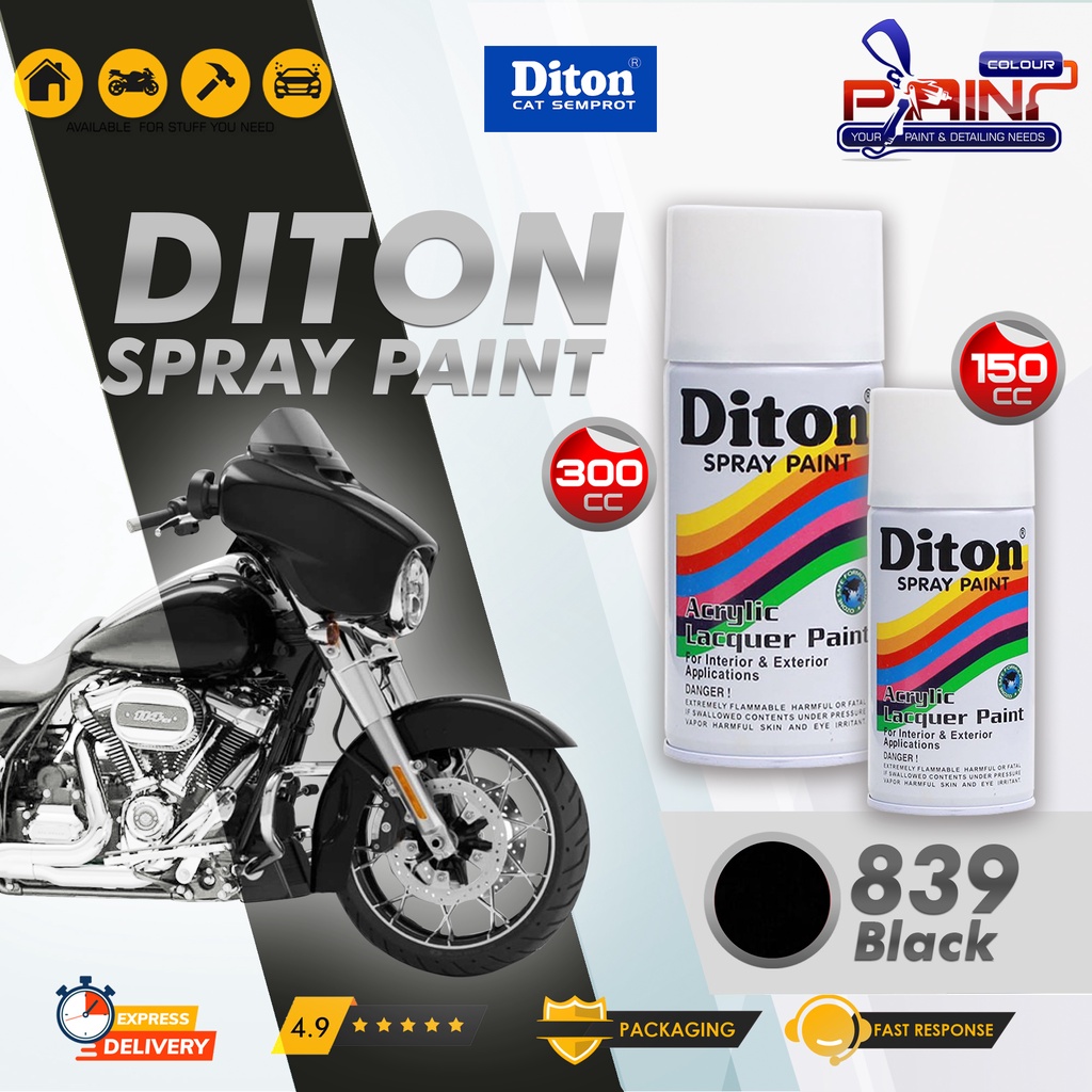 Jual Diton Cat Semprot/Pylox/Samurai Motor/Helm/Gundam 150cc - 839 Black | Shopee Indonesia