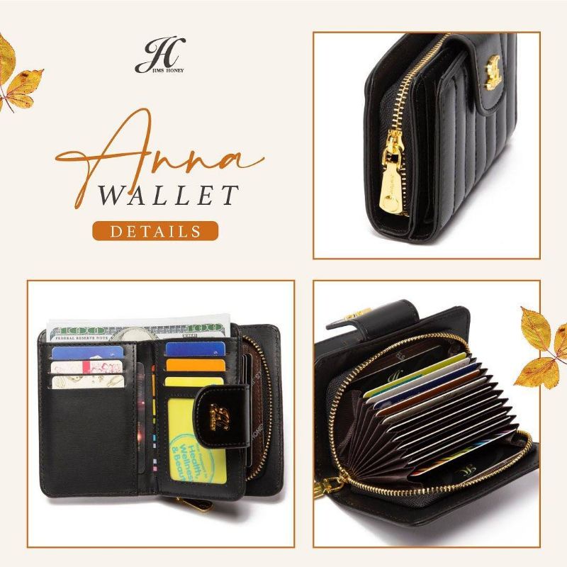 Jual ANNA WALLET JIMS HONEY ORI DOMPET LIPAT WANITA PENDEK CARD KARTU IMPOR FASHION CEWEK KOREA ...