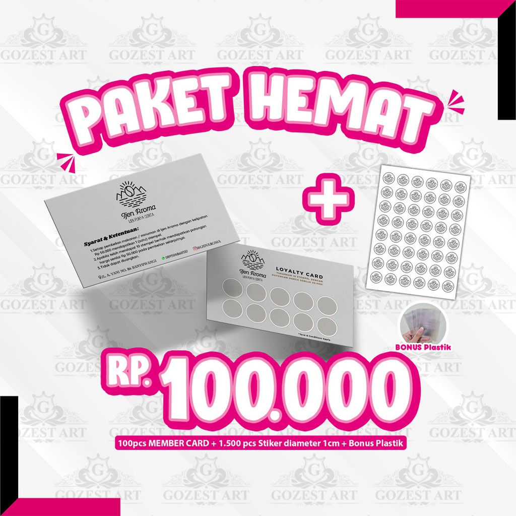 Jual PAKET HEMAT! Member card dan Stiker / Loyalty Card Kartu Member ...
