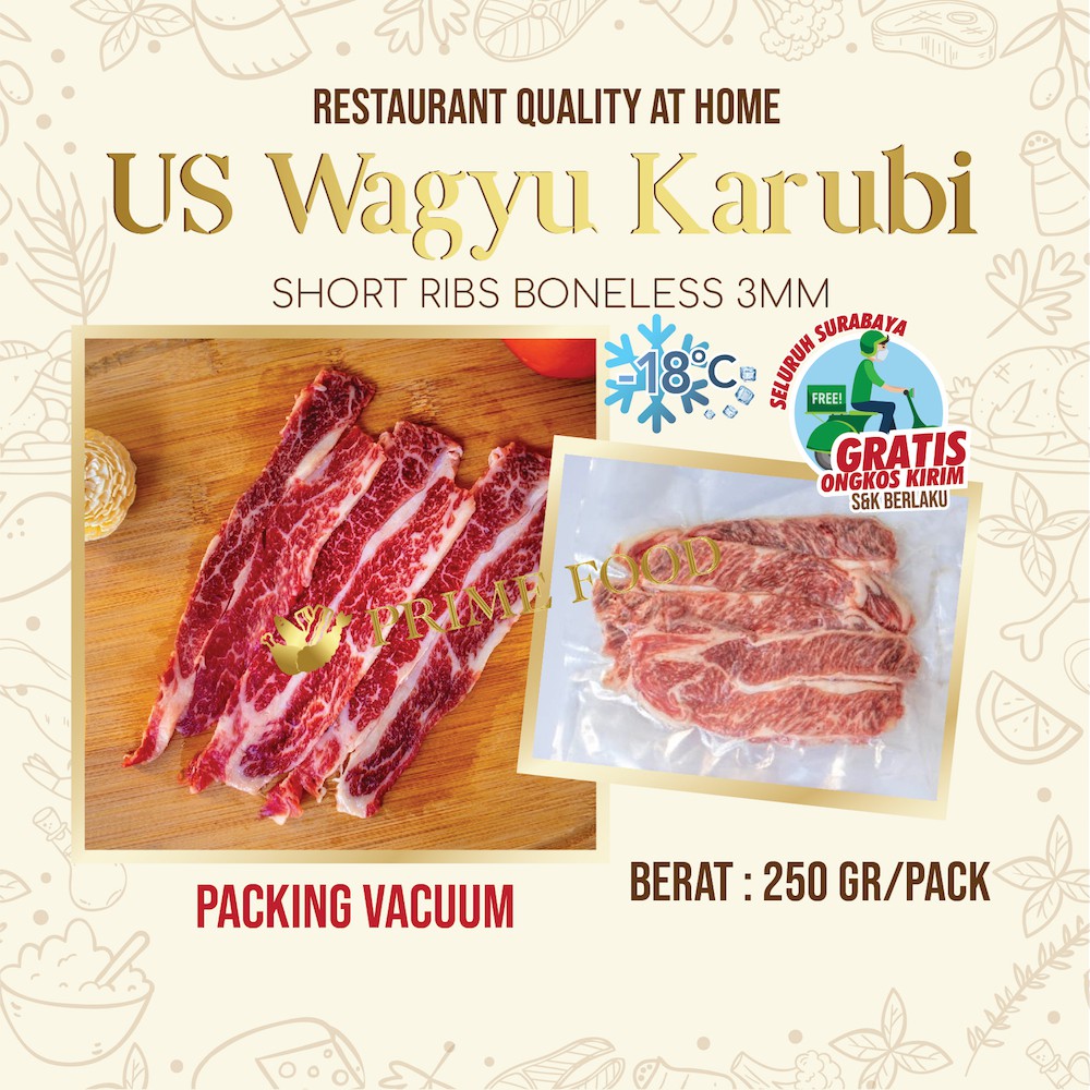 Jual Wagyu Karubi sliced beef Short Ribs Boneless 3mm 250gr nami karubi ...