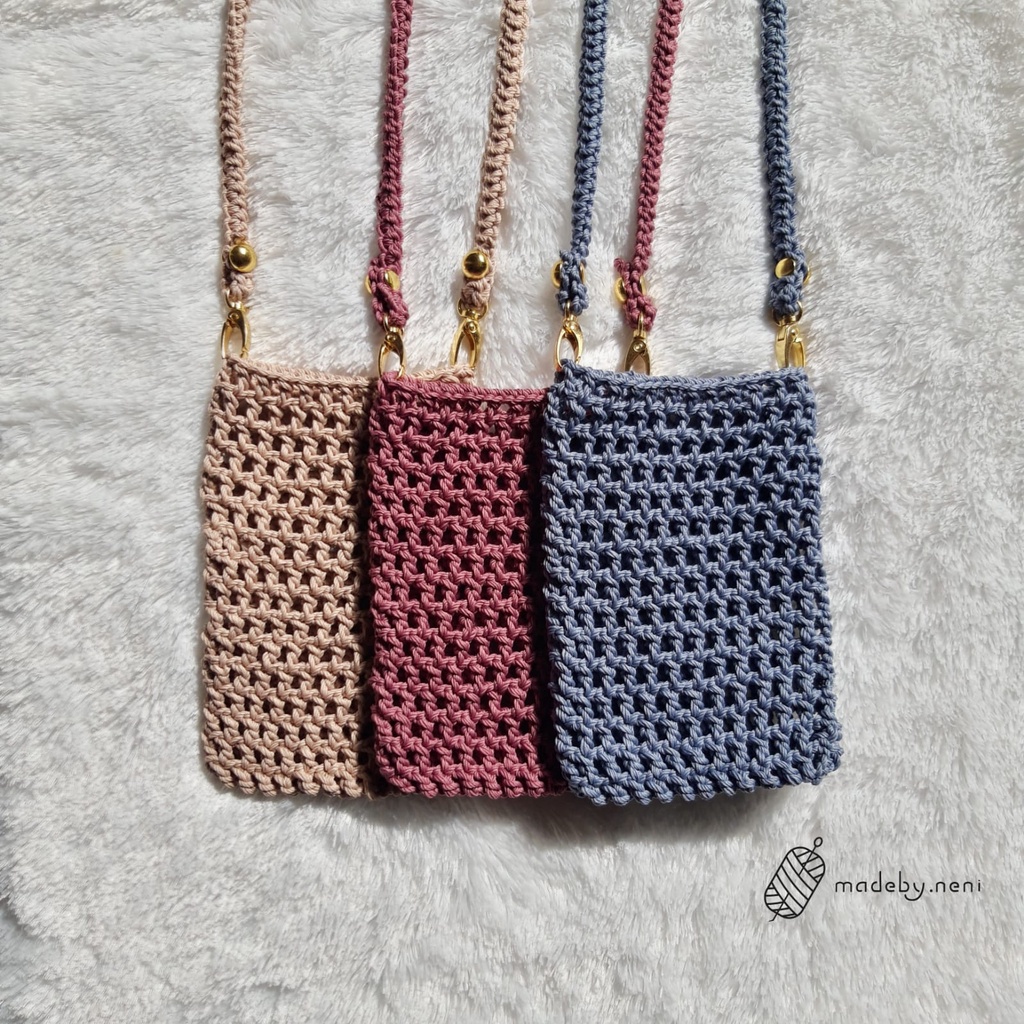 Jual PHONE HOLDER CROCHET - tas hp rajut selempang / sling bag | Shopee ...