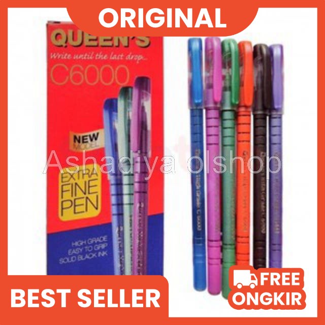 Jual Ashadiya olshop - Pulpen Bulpen Faster Queen's Extra Fine C6000 ...