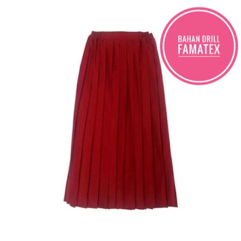 Jual ROK PANJANG Sekolah SD Rok Rempel Perempuan Seragam Sekolah SD MI MERAH PUTIH HITAM COKLAT ...