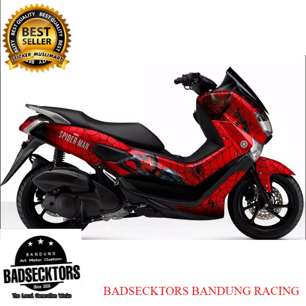 Jual Decal Motor Nmax 155 motif Spiderman merah keren | Shopee Indonesia