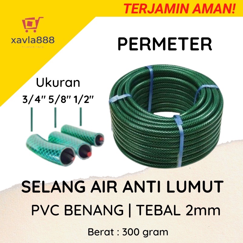 Jual Selang Air Anti Lumut 1/2 5/8 3/4 1 inch Permeter - Selang Cuci Motor Serat Benang Elastis ...