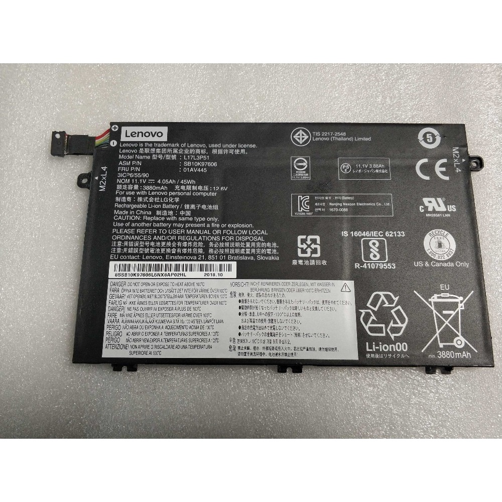 Jual Batrai BAterai laptop Lenovo Thinkpad E480 E580 R480 R580 E490 ...
