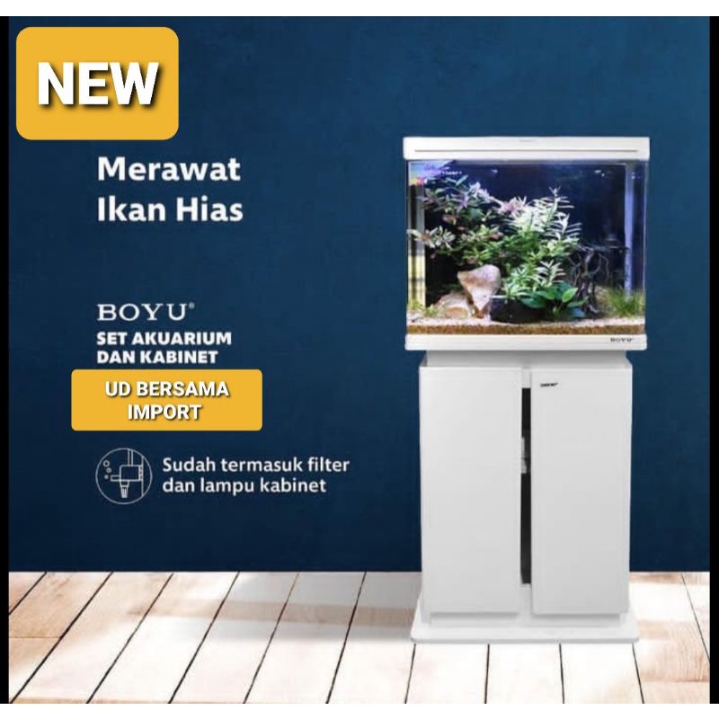 Jual aquarium set boyu MS-420m akuarium cabinet set filter lampu ...