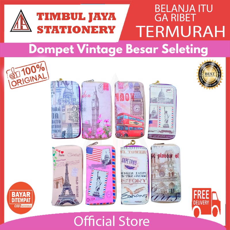 Jual Dompet panjang seleting kulit paris vintage dompet wanita ...