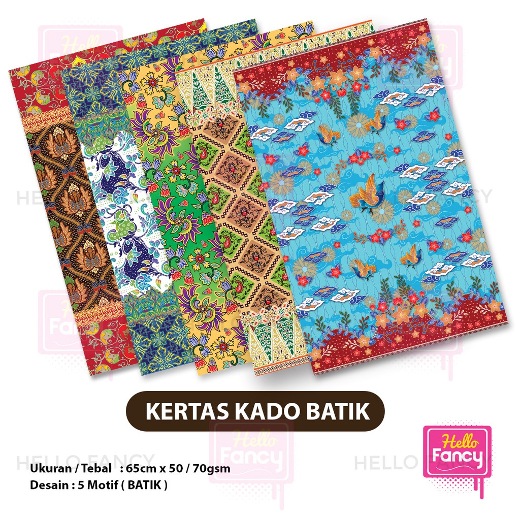 Jual Kertas Kado Squeezy Batik isi 50 Motif 4 / Bungkus Kado KFH-102B ...